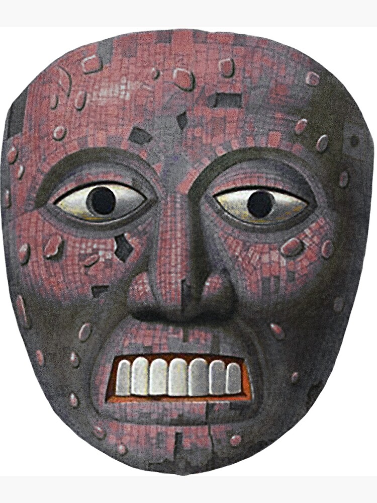 "Red Tribal Mask Drawing" Poster by LastHabitat | Redbubble