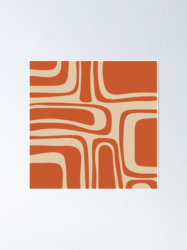 Palm Springs Retro Midcentury Modern Abstract Pattern In Mid Mod Burnt