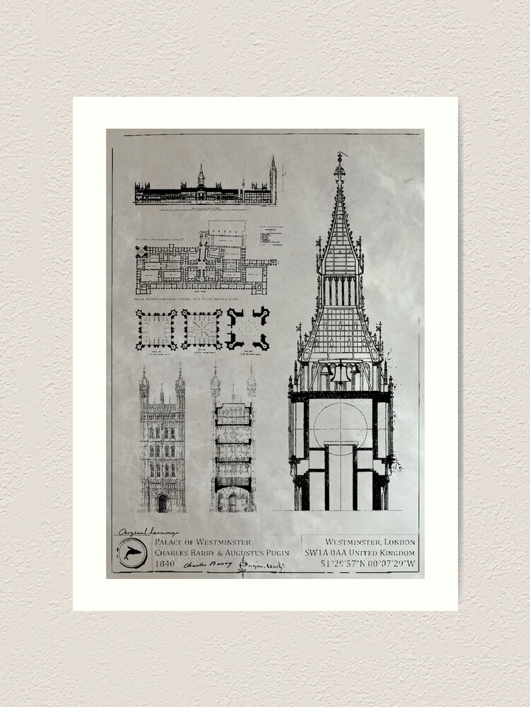 Lámina artística for Sale con la obra «Planos de arquitectura del ...