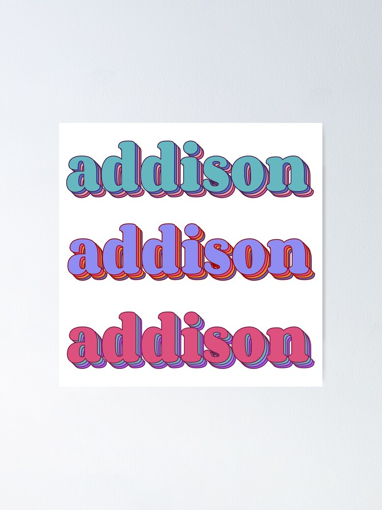 "Addison Word Art" Poster for Sale by Arexus | Redbubble