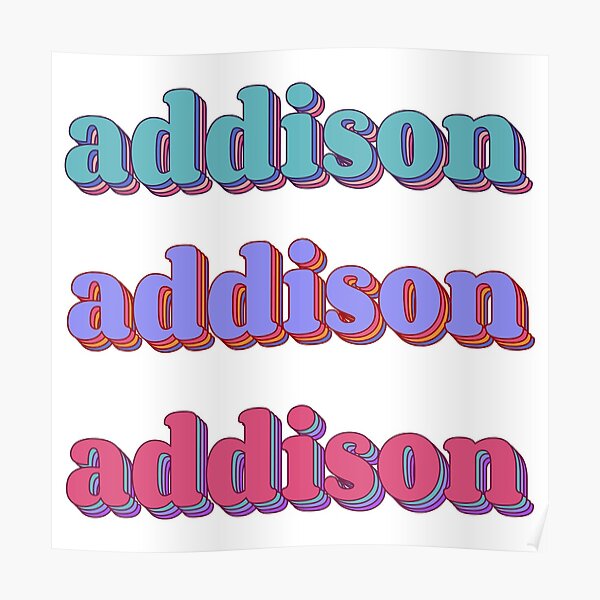 "Addison Word Art" Poster for Sale by Arexus | Redbubble