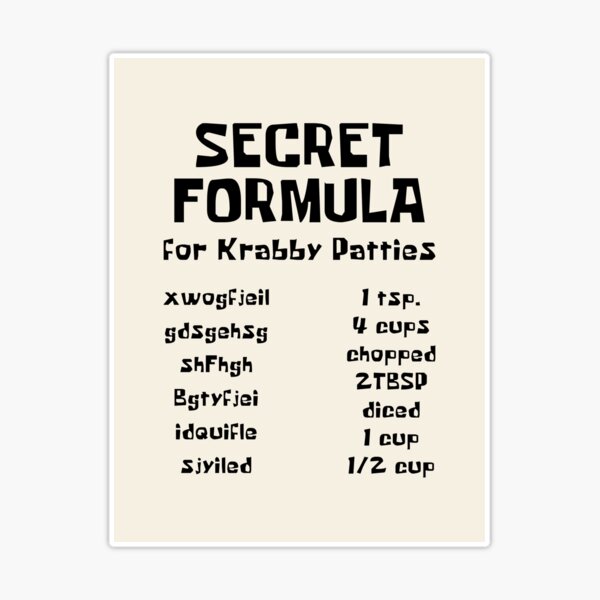 Krabby Patty Secret Formula Bottle