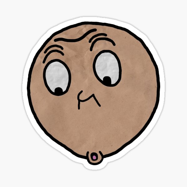 "Surprised Moon Face Cartoon | Cardboard Texture" Sticker for Sale by ...