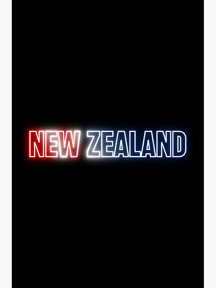Póster «Logotipo de neón de Nueva Zelanda - Colores de la bandera» de ...
