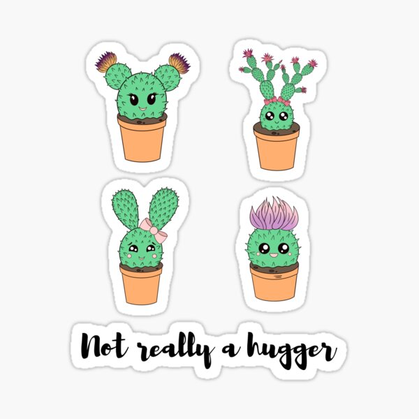 "Not really a hugger -cute kawaii cacti" Sticker for Sale by Cute-but ...