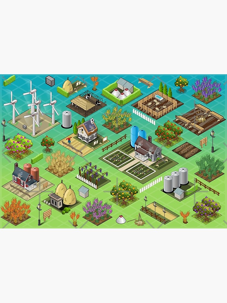 "Farm-Tiles-02-Building-Isometric" Poster for Sale by aurielaki | Redbubble