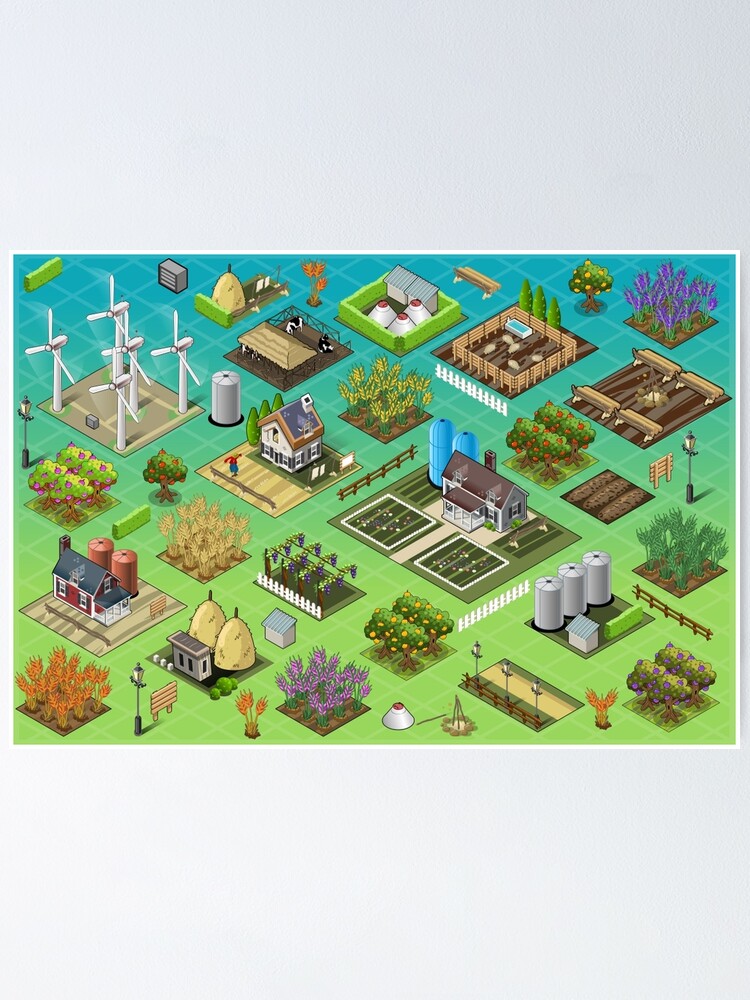 "Farm-Tiles-02-Building-Isometric" Poster for Sale by aurielaki | Redbubble