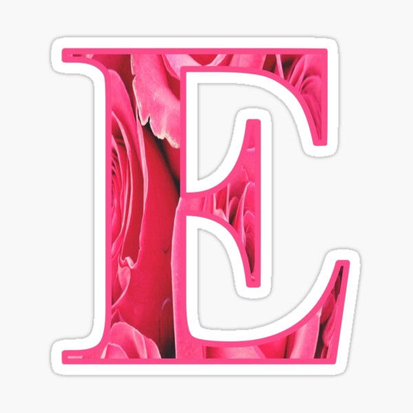 Pegatina « Alfabeto Monograma Rosas Rosadas-Letra E» de loveoceanair ...