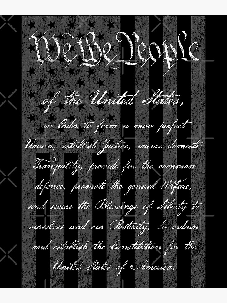 "We The People US Flag -- US CONSTITUTION PREAMBLE " Art Print for Sale ...