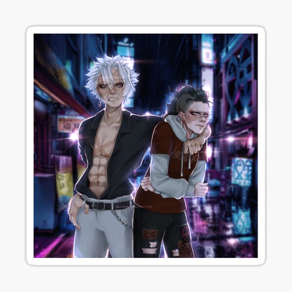 "Sanemi and Genya" Sticker for Sale by lov-the-cronch | Redbubble