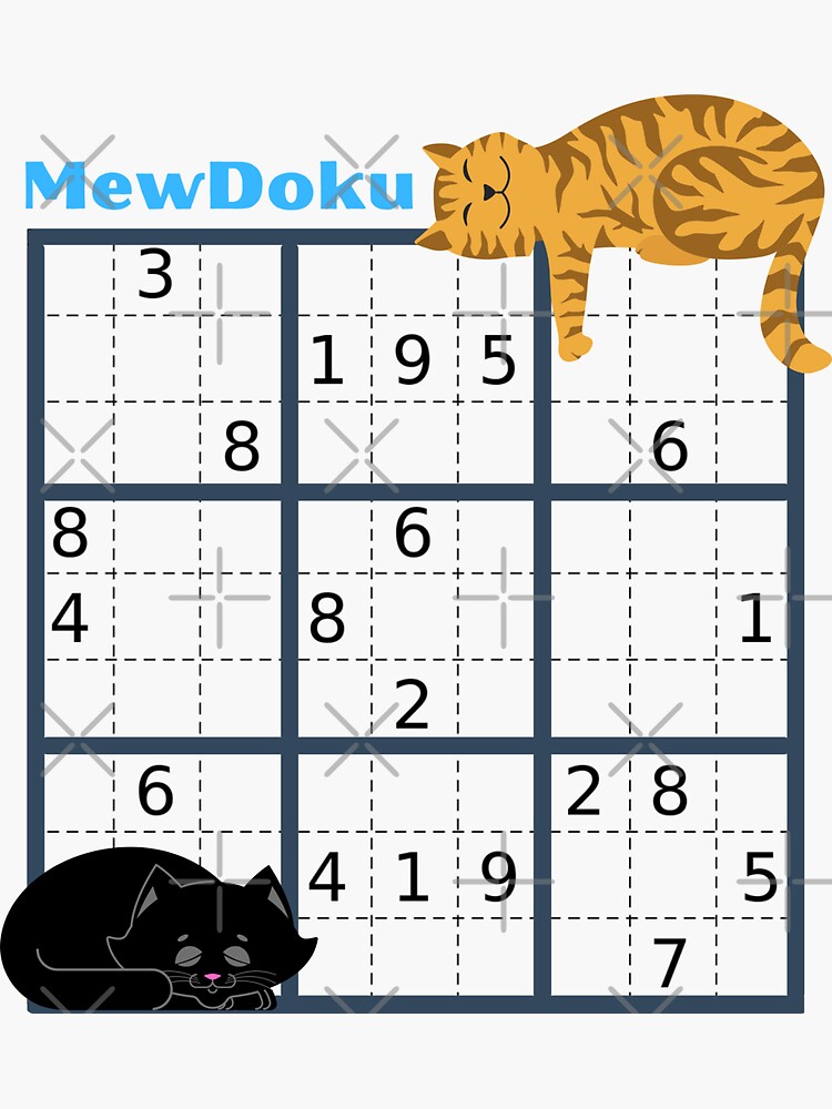 "Sudoku And Cats" Sticker for Sale by ApalasianArts | Redbubble