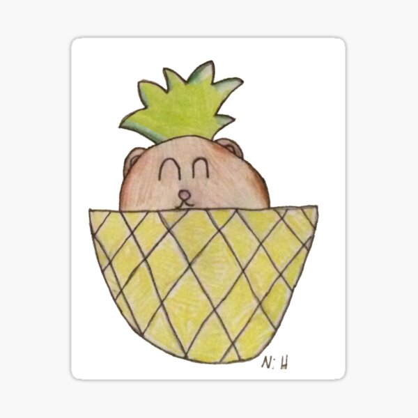 "Pineapple bear" Sticker for Sale by NishaNugget | Redbubble