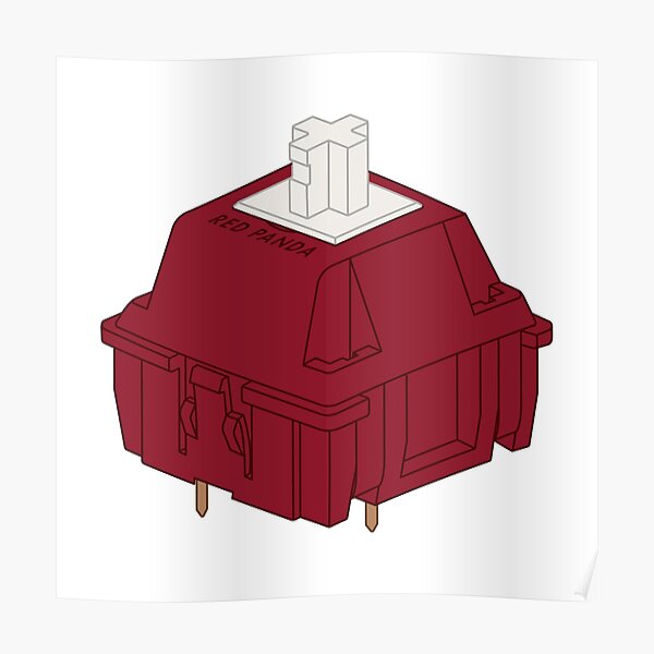 "Red Panda Mechanical Keyboard Cherry MX Switch" Poster by Charredsky ...