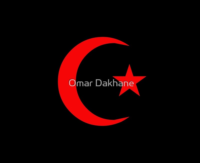 "Star and Crescent (RED)" by Omar Dakhane | Redbubble