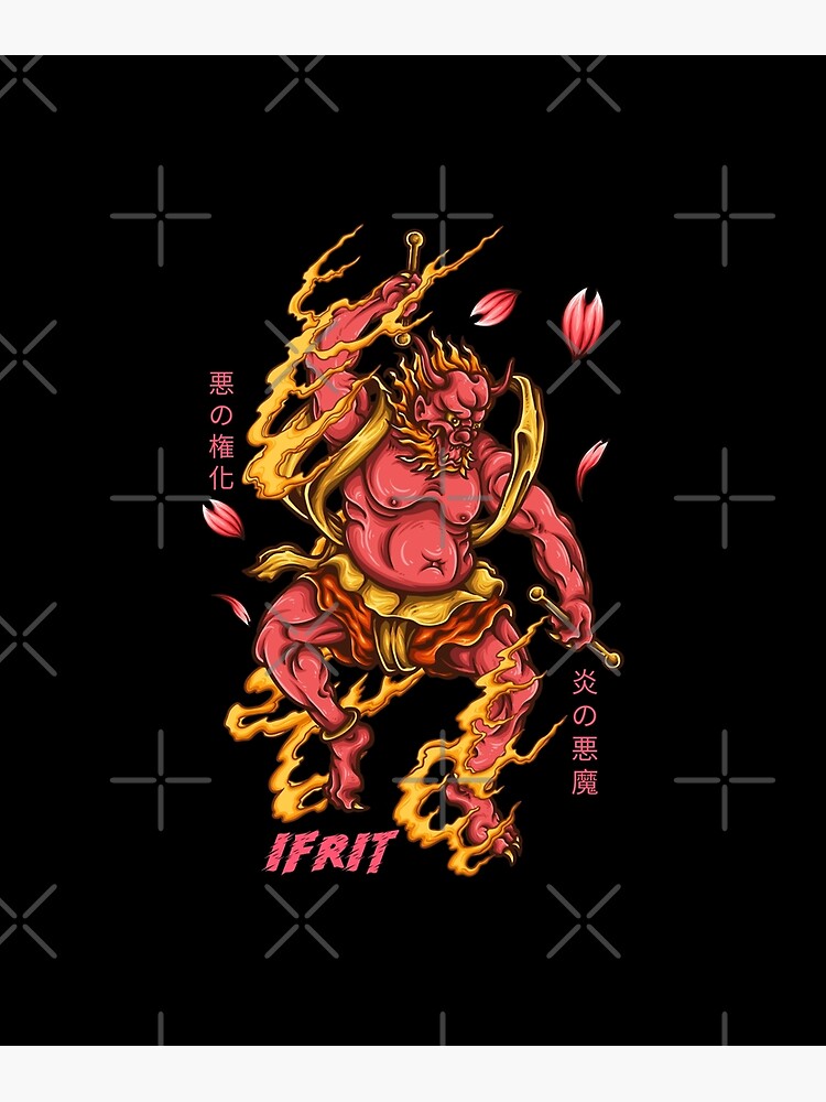 "Ifrit - Japanese icons" Poster by ManiaTeec | Redbubble