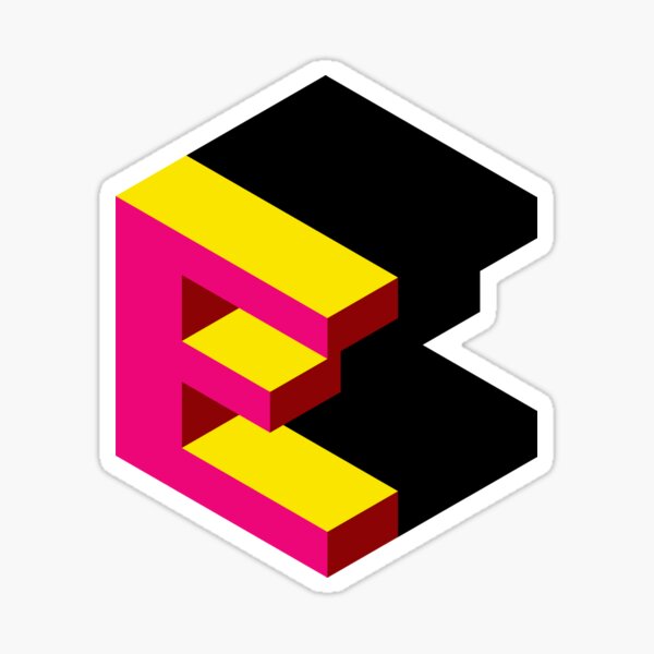 "Letter E Isometric Graphic" Sticker for Sale by Garaga | Redbubble