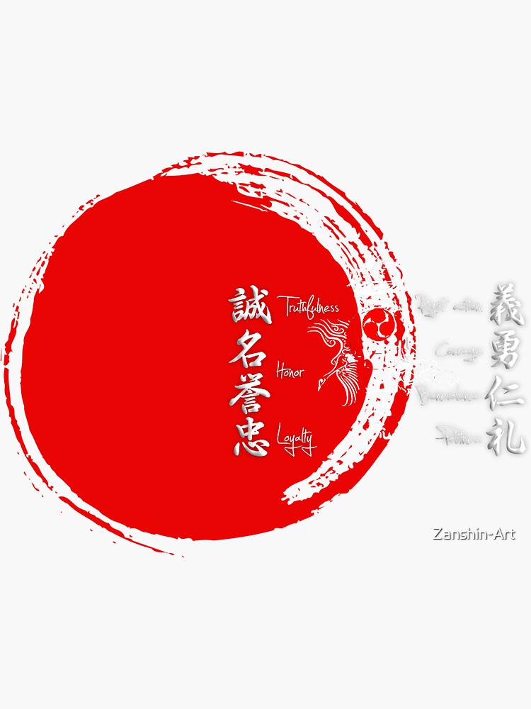 "Uechi Ryu Karate Bushido Values" Sticker by Zanshin-Art | Redbubble