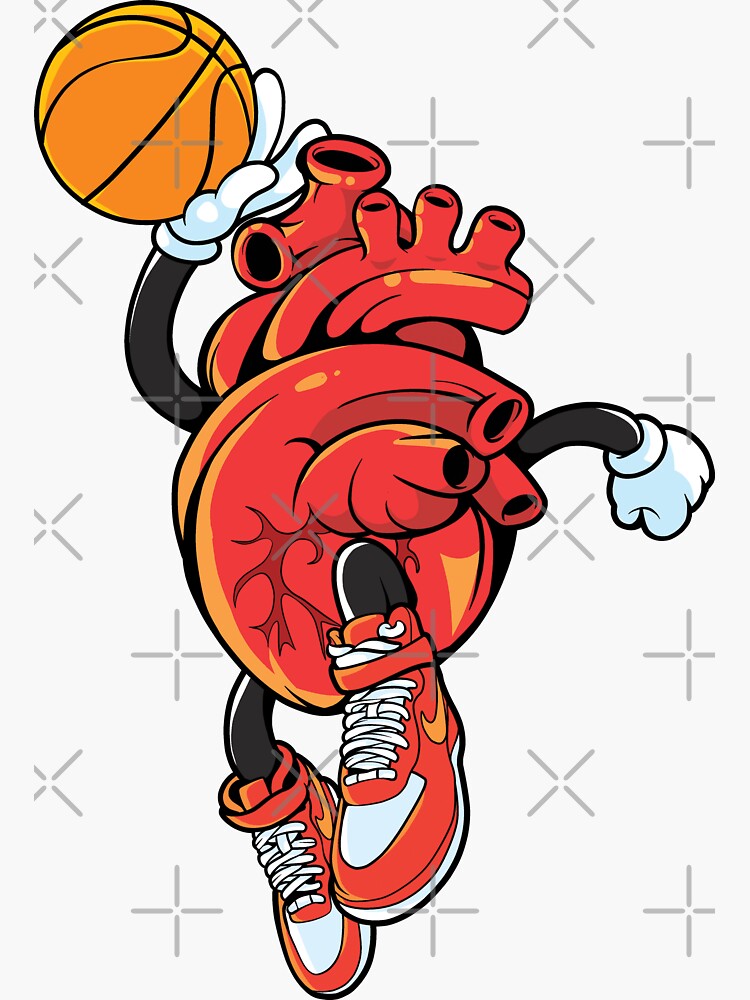 "Basketball Heart" Sticker for Sale by Soulredeemer | Redbubble