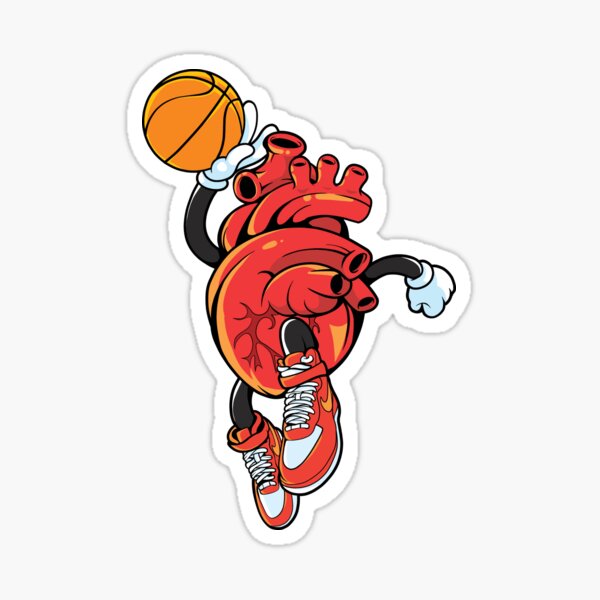 "Basketball Heart" Sticker for Sale by Soulredeemer | Redbubble