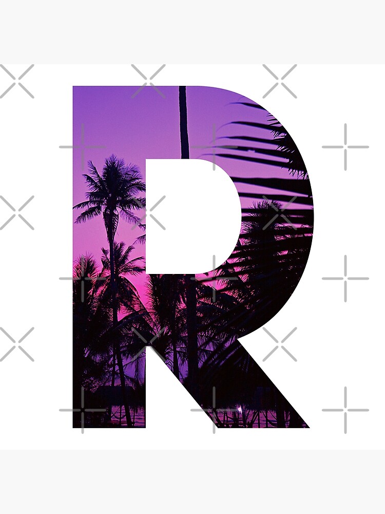 "R letter, Purple sunset R" Poster for Sale by stickmeok | Redbubble