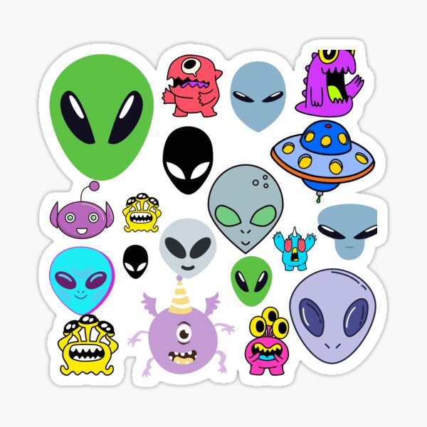"aliens" Sticker for Sale by boomchoice | Redbubble