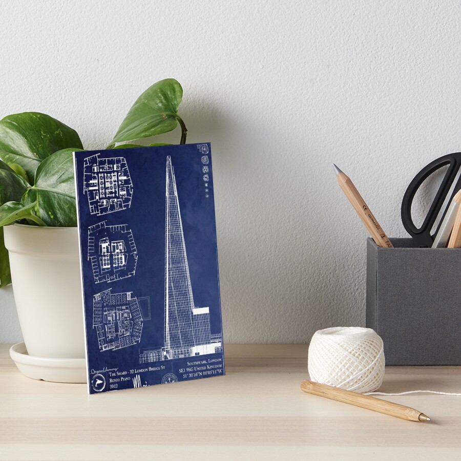"The Shard Architecture Blueprint [A]" Poster for Sale by T44BluePrints ...