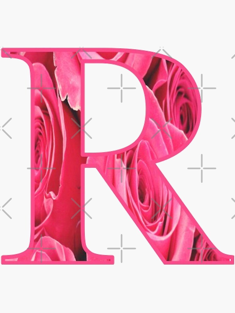 Pegatina « Alfabeto Monograma Rosas Rosadas-Letra R» de loveoceanair ...