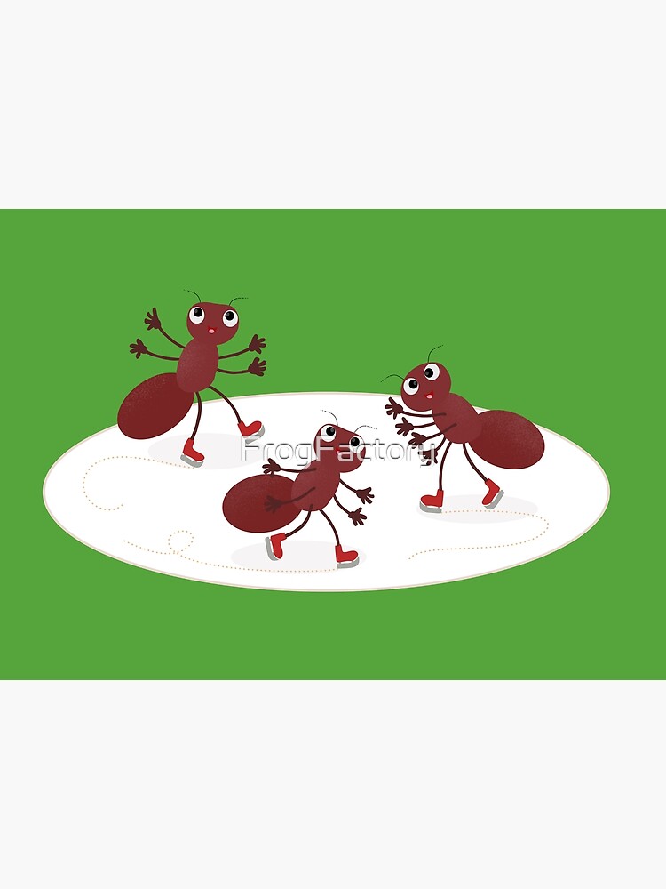 "Happy red ants ice skating cartoon" Poster for Sale by FrogFactory ...
