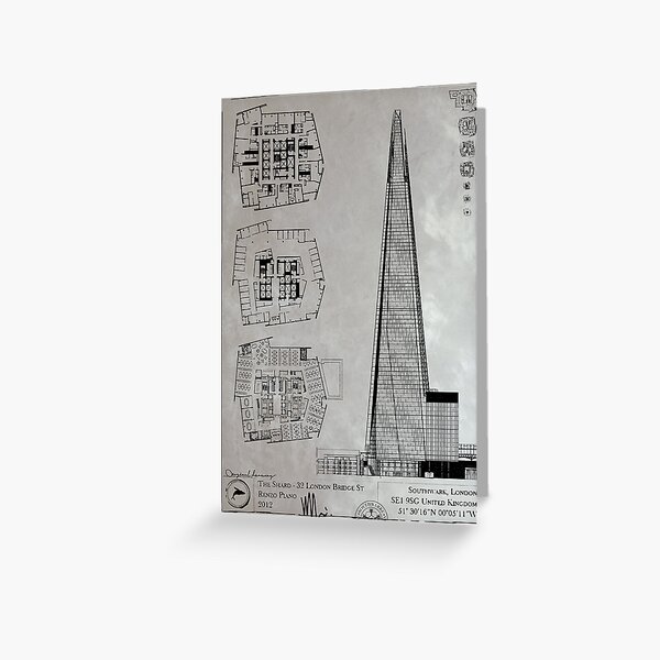 "The Shard Architecture Plans [A]" Greeting Card for Sale by ...