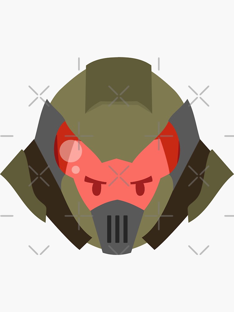 "Doom Guy" Sticker for Sale by Plateandoatcake | Redbubble