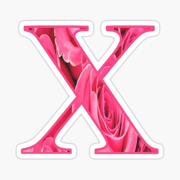 " Alphabet Monogram Pink Roses-Letter X" Sticker for Sale by ...