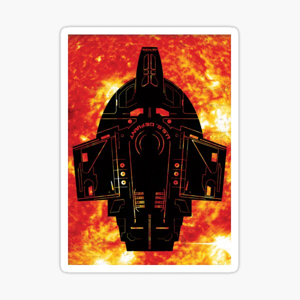 "Star Trek Stencil - USS Defiant" Sticker for Sale by AFFPrints | Redbubble