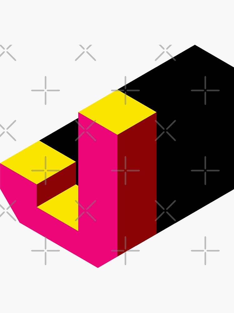 "Letter J Isometric Graphic" Sticker for Sale by Garaga | Redbubble