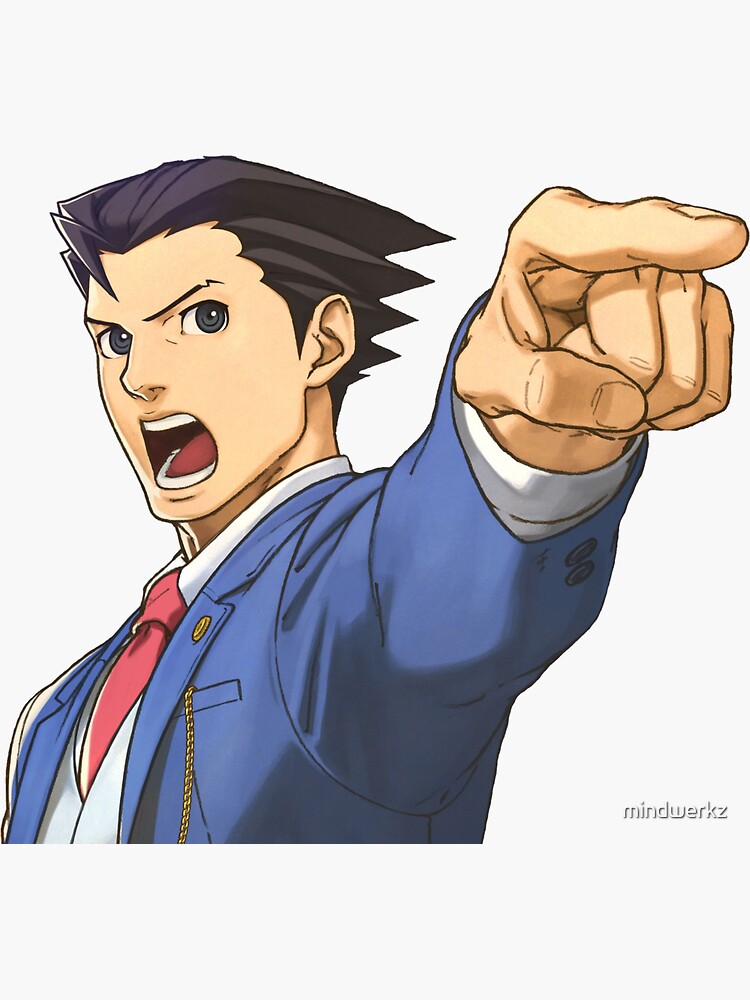 "Phoenix Wright - Ace Attorney" Sticker for Sale by mindwerkz | Redbubble