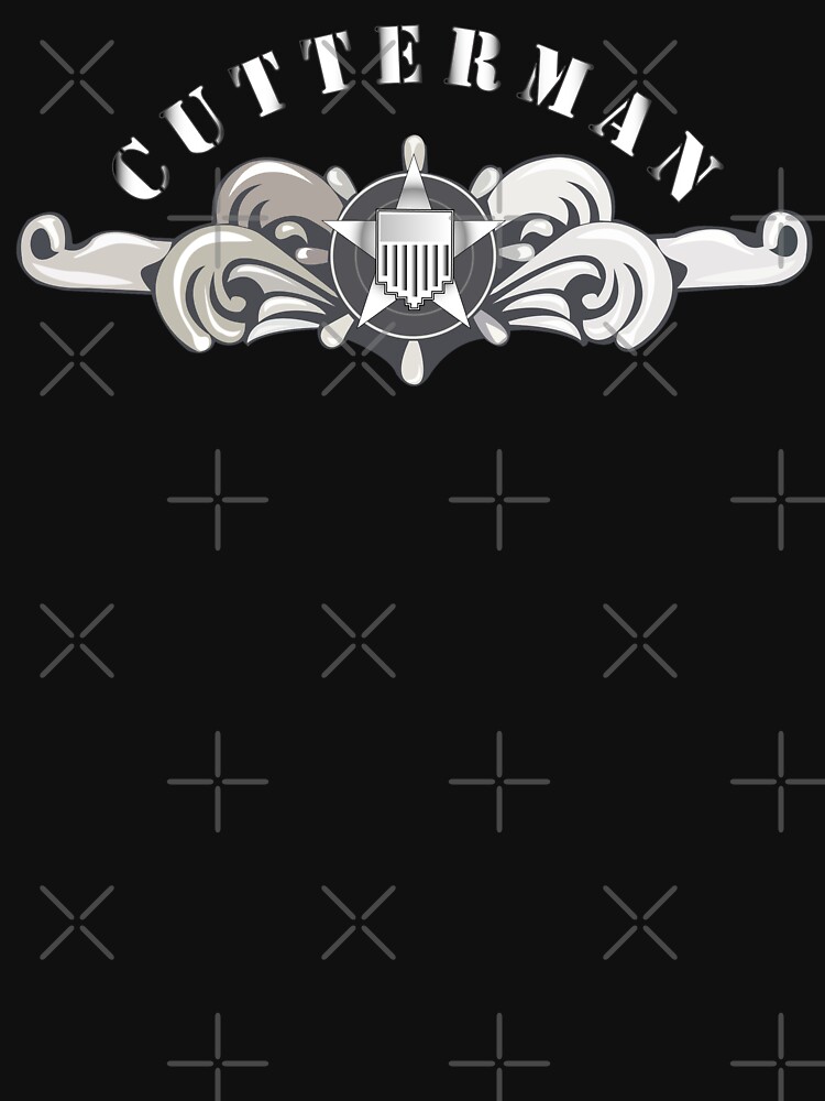 "USCG - Cutterman Badge - Enlisted - Silver w Top Txt" T-shirt for Sale ...