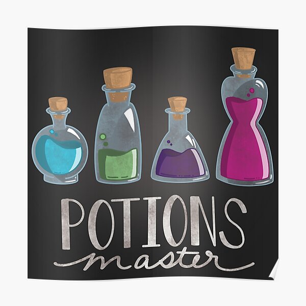 "Potions Master Colourful Potion Bottles" Poster by plaingranola ...
