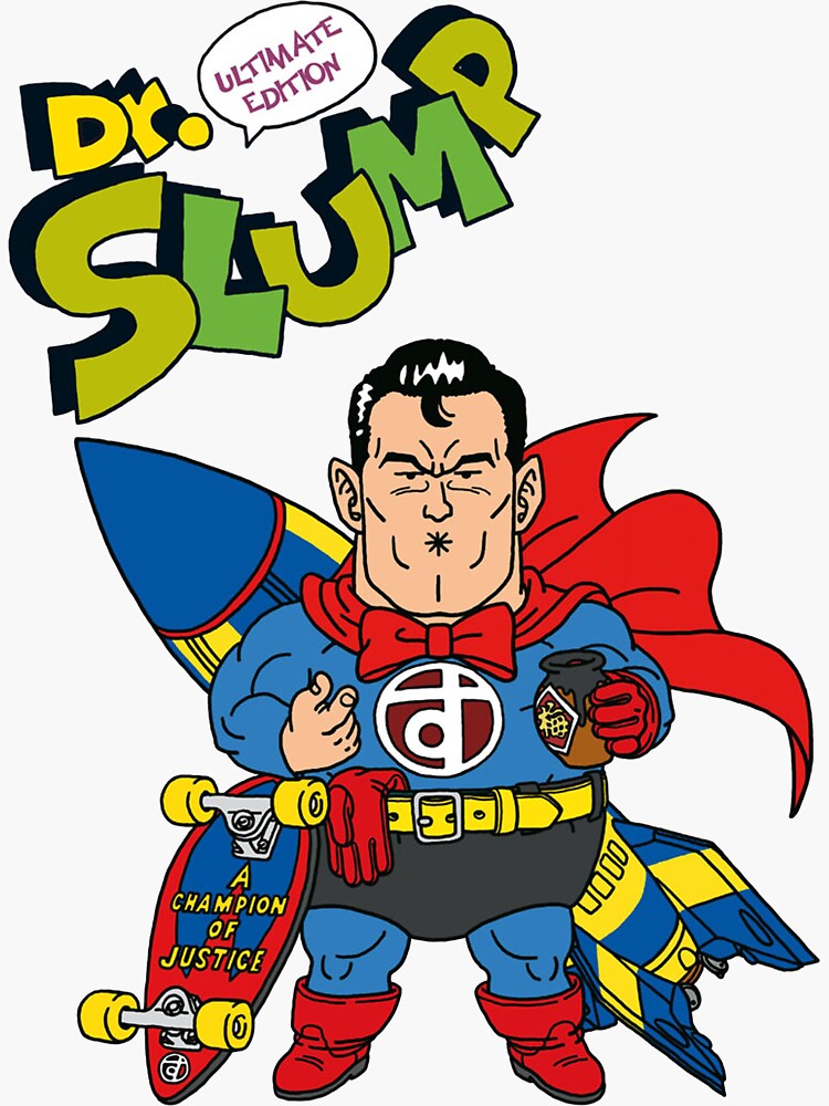 "Dr. Slump Supermen" Sticker for Sale by timmym | Redbubble