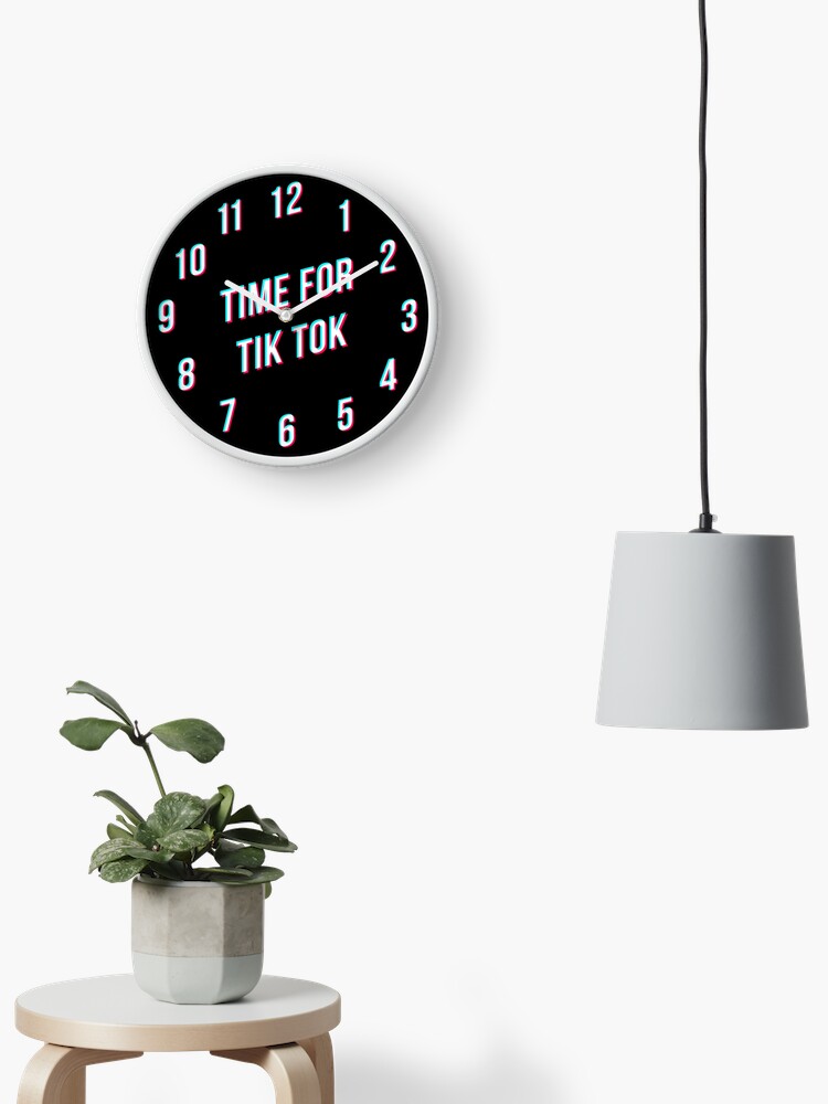 "Time for Tik Tok clock - clock with numbers in glitch Tiktok style" Clock by hendeJens | Redbubble