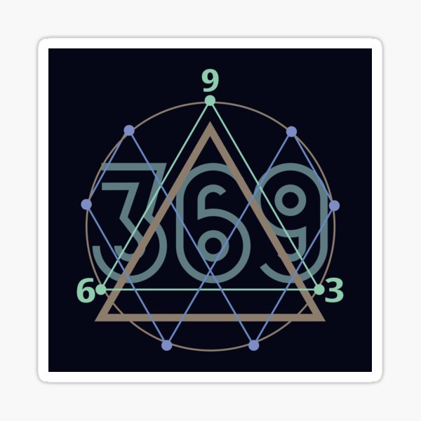 "369 Sign Design (in colour)" Sticker for Sale by tuzlay | Redbubble