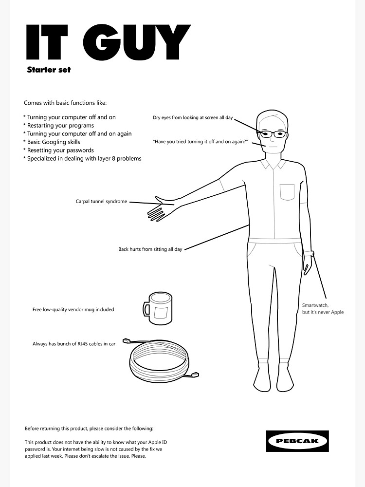 "IT GUY STARTER PACK FURNITURE MANUAL" Poster for Sale by Umuile ...