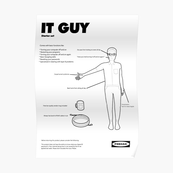 "IT GUY STARTER PACK FURNITURE MANUAL" Poster for Sale by Umuile ...
