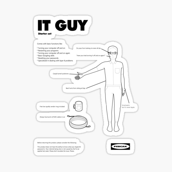 "IT GUY STARTER PACK FURNITURE MANUAL" Sticker for Sale by Umuile ...