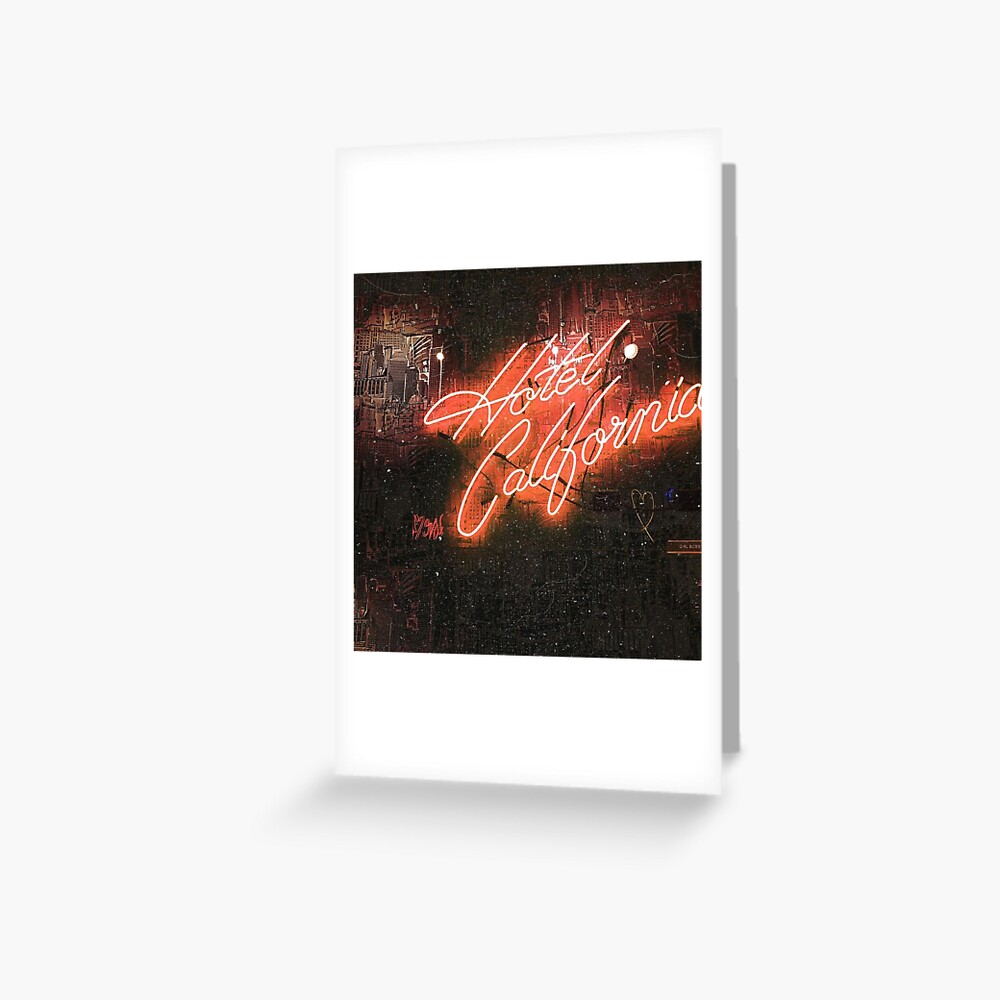 "Hotel California Neon Sign Sticker" Greeting Card for Sale by ...