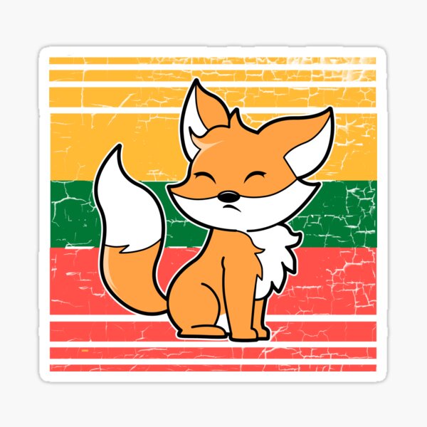"Fuchs Red Fox Retro Colorful" Sticker by Imutobi | Redbubble