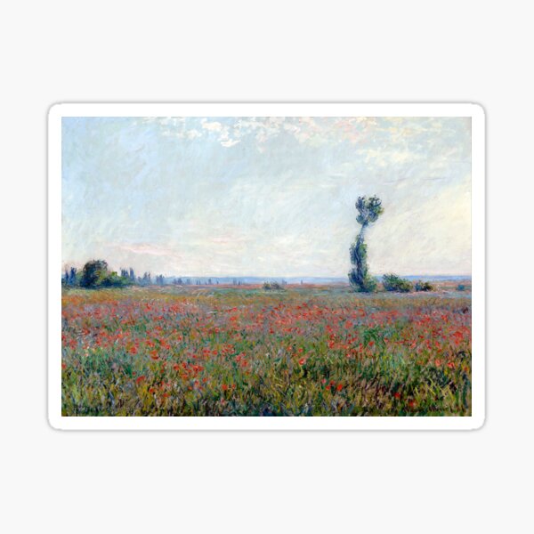 "1881-Claude Monet-Poppy Field-58 x 79" Sticker for Sale by paulrommer ...