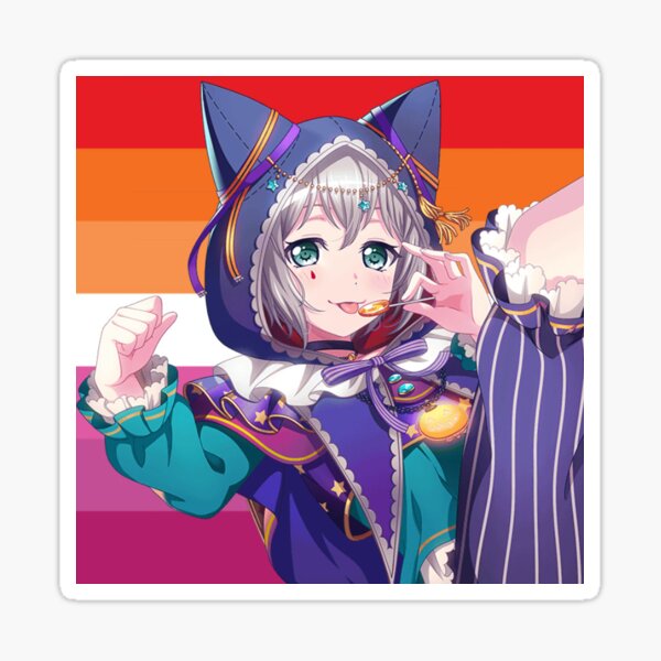 "Moca Aoba Lesbian Flag" Sticker by noellevine | Redbubble