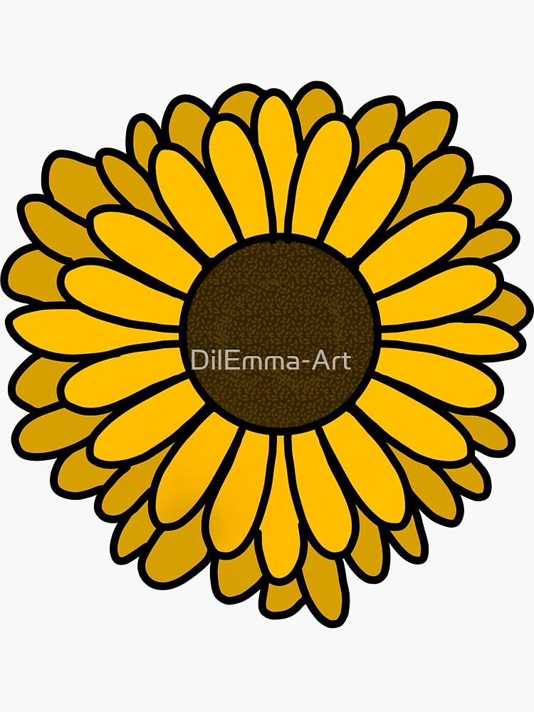 "Cute Sunflower Sticker" Sticker by DilEmma-Art | Redbubble