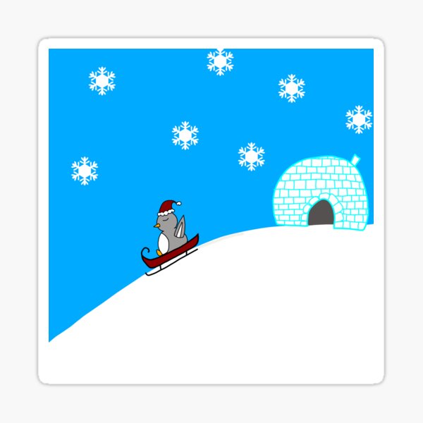 "Penguin sledding " Sticker for Sale by CSJcreations | Redbubble