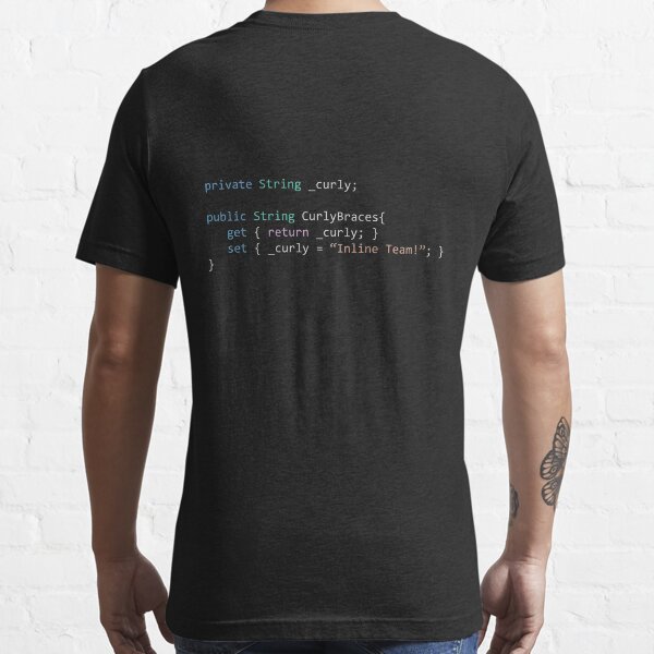 "Dark Theme - C# Programming Curly Braces Inline" T-shirt for Sale by ...