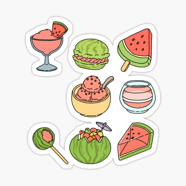 "Watermelon Aesthetic Food" Sticker for Sale by love-101 | Redbubble